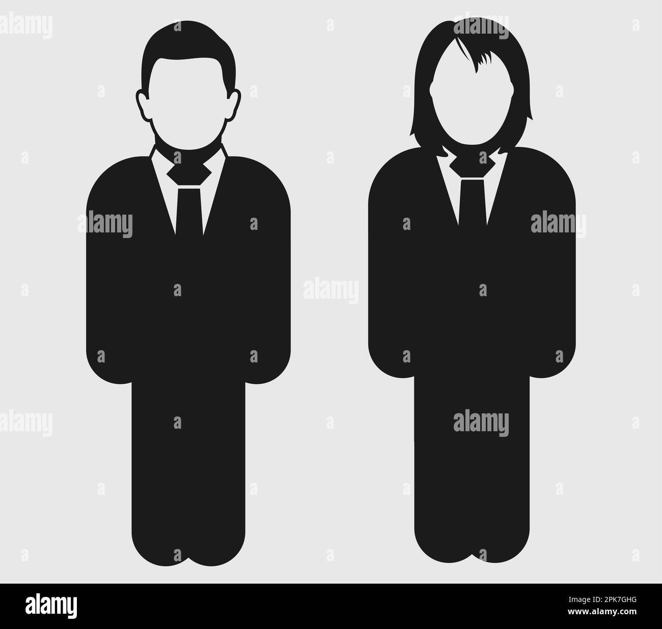 Corporate couple Icon. Standing Male and female businessman symbol on ...