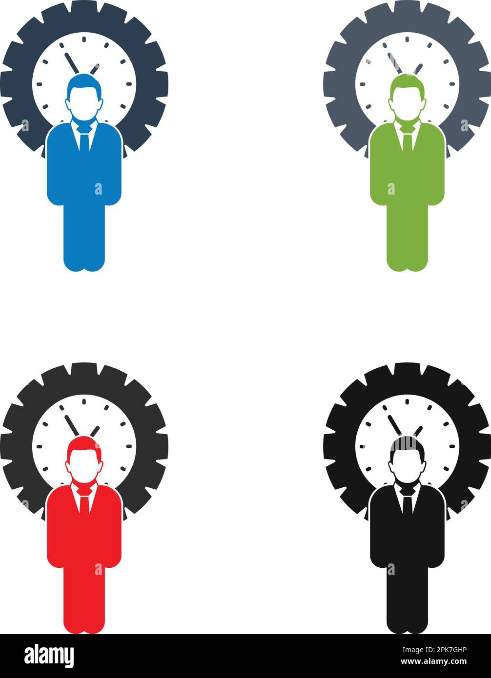 Schedule manager Icon Set. Flat style vector EPS Stock Vector Image ...