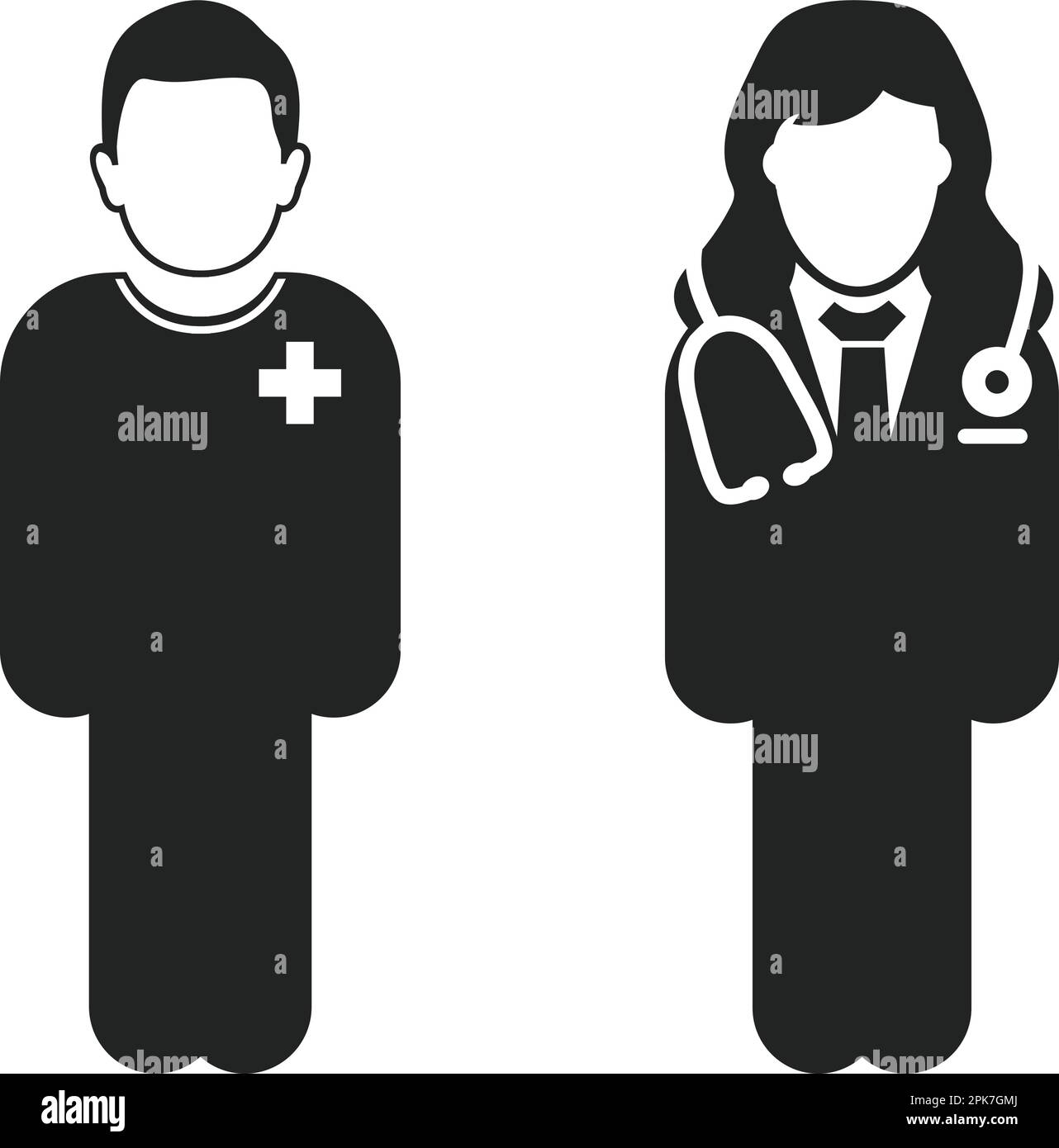 Standing Doctor and patient Icon. Flat style vector EPS Stock Vector ...
