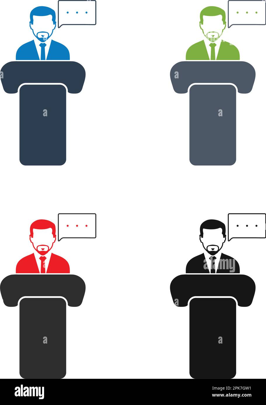 Speaker Icon Set. Flat style vector EPS Stock Vector Image & Art - Alamy