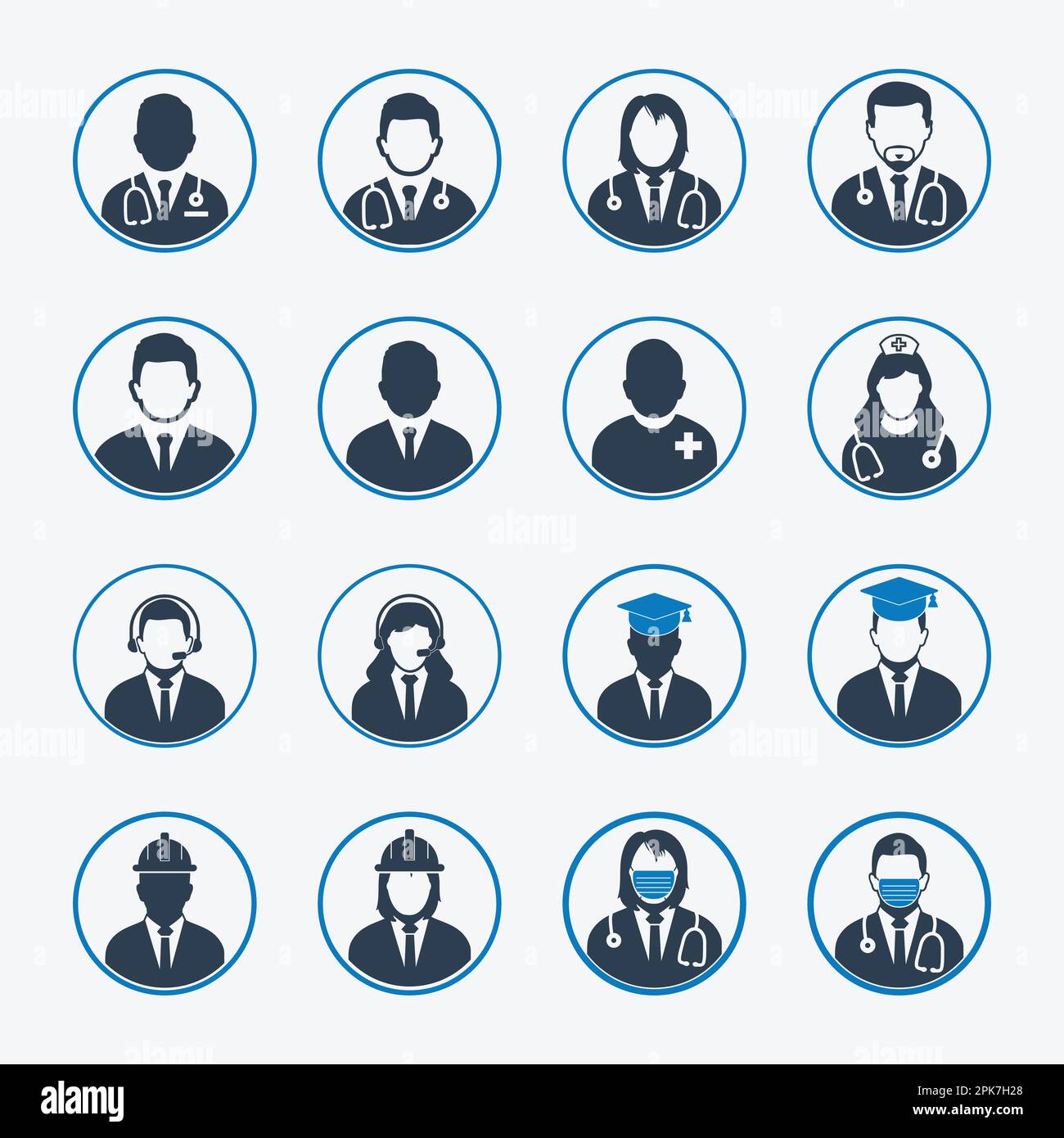 People profile icons of different profession. Editable Vector EPS ...