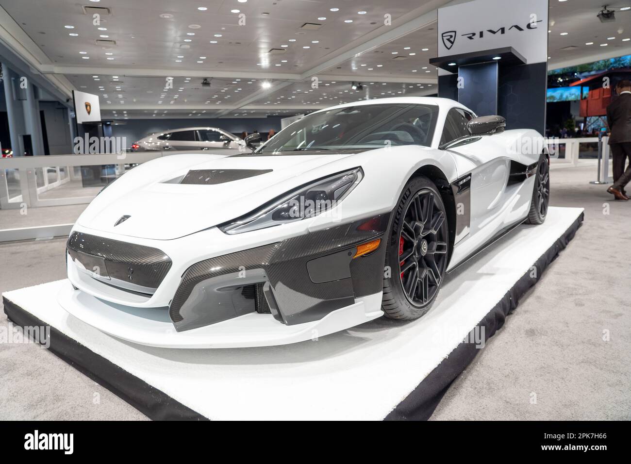 NEW YORK, NEW YORK - APRIL 05: A Rimac Nevera seen at the International ...