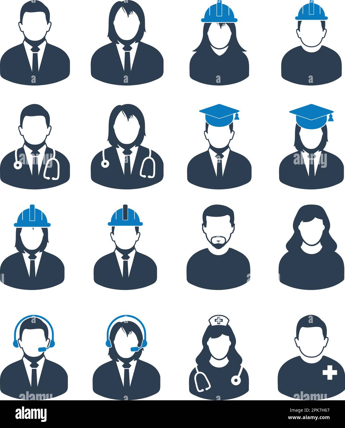People profile icon set of different profession. Corporate man ...