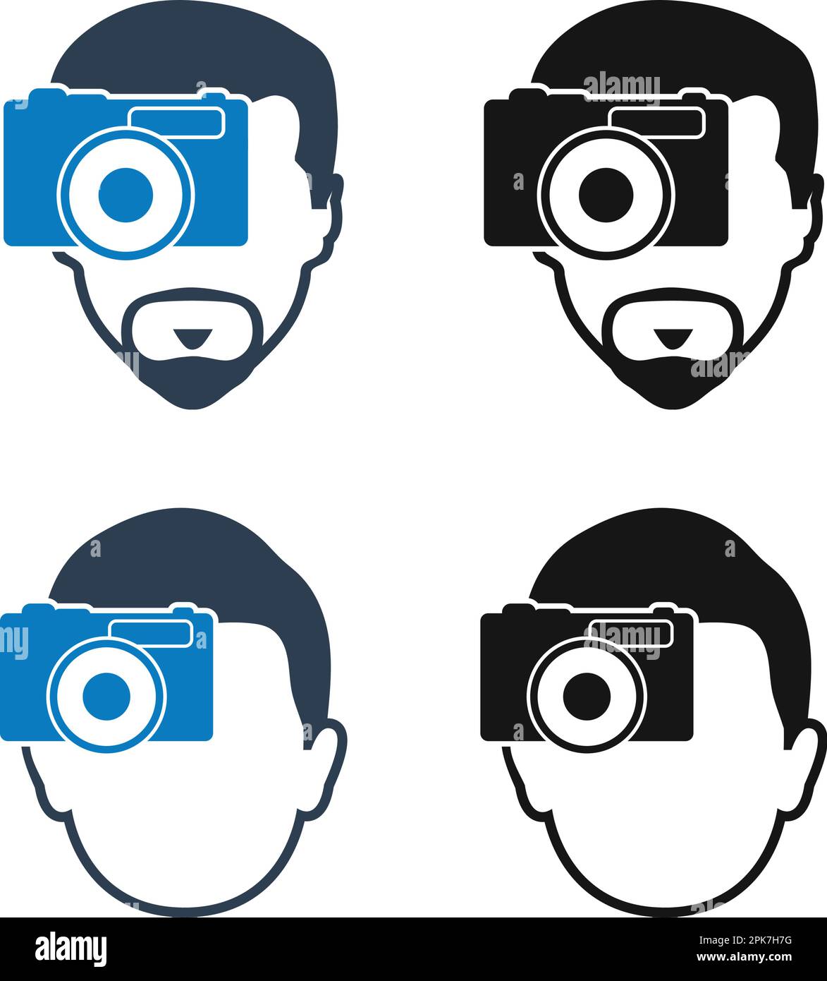 Photographer icon set. Flat style vector EPS Stock Vector Image & Art ...