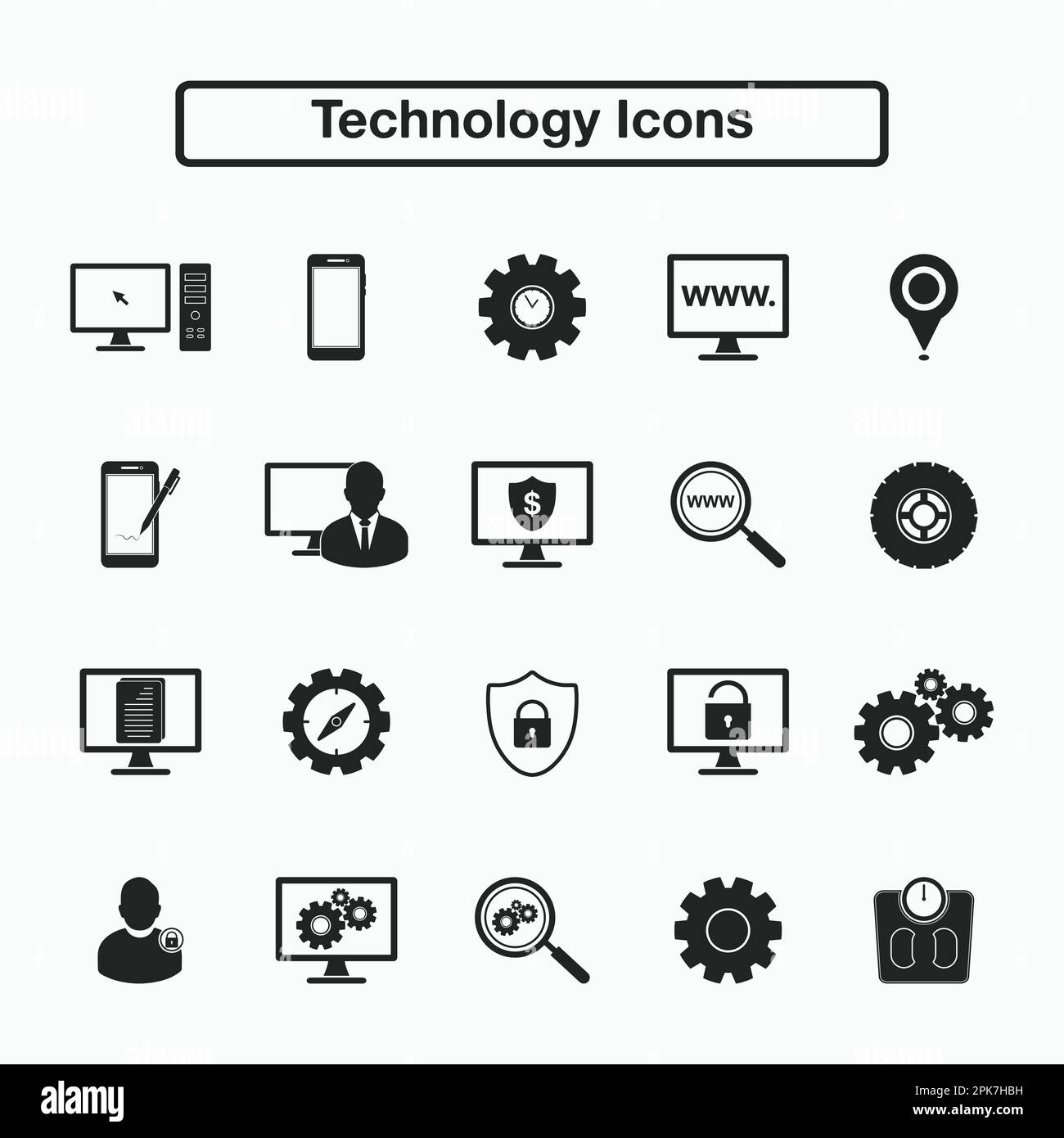 Technology icon set. Flat style vector EPS Stock Vector Image & Art - Alamy