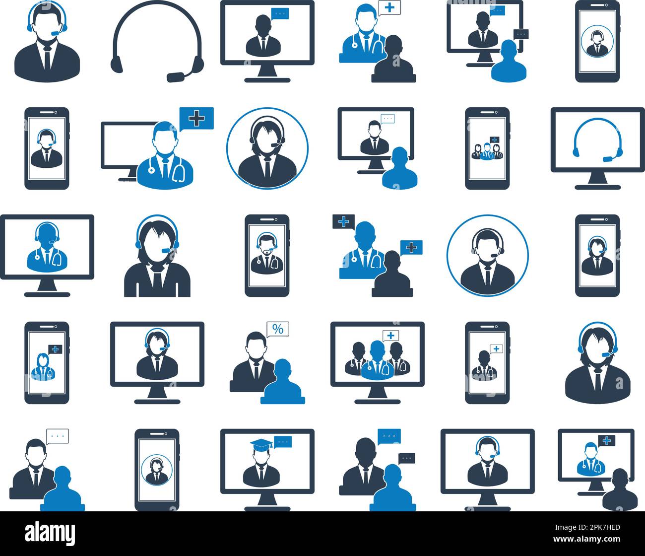 Support and Service Icon set. Flat style vector EPS Stock Vector Image ...