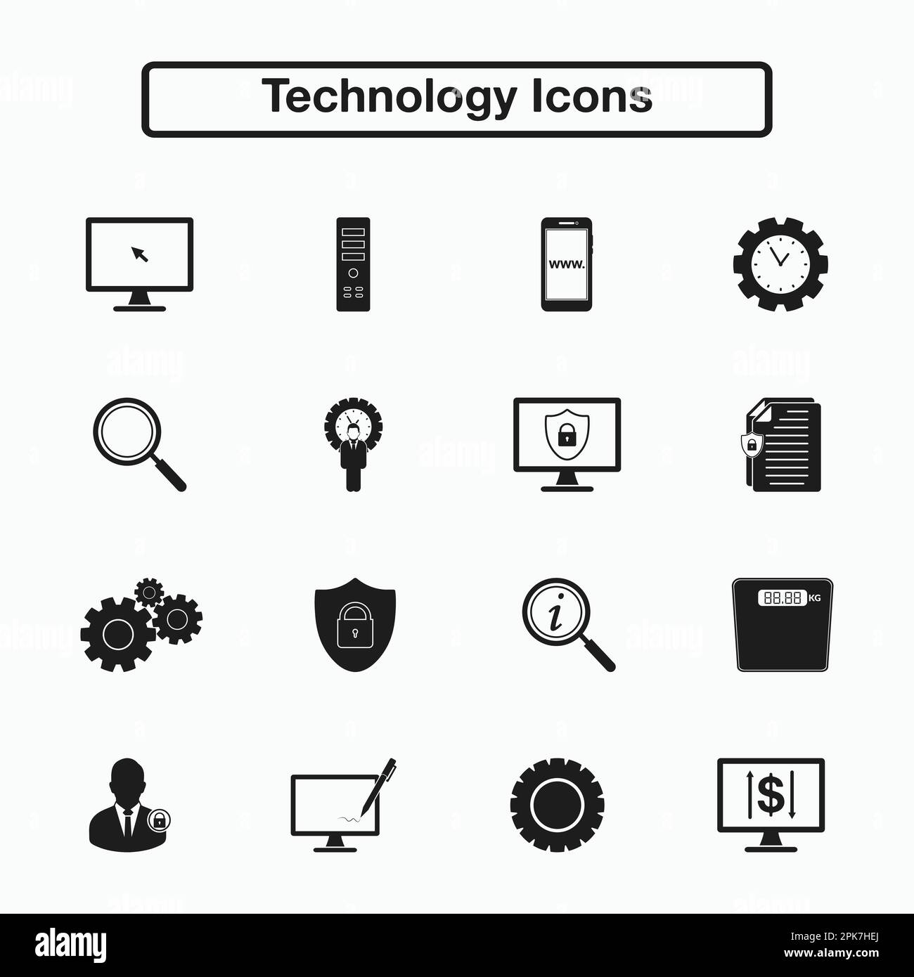 Technology icon set. Flat style vector EPS Stock Vector Image & Art - Alamy