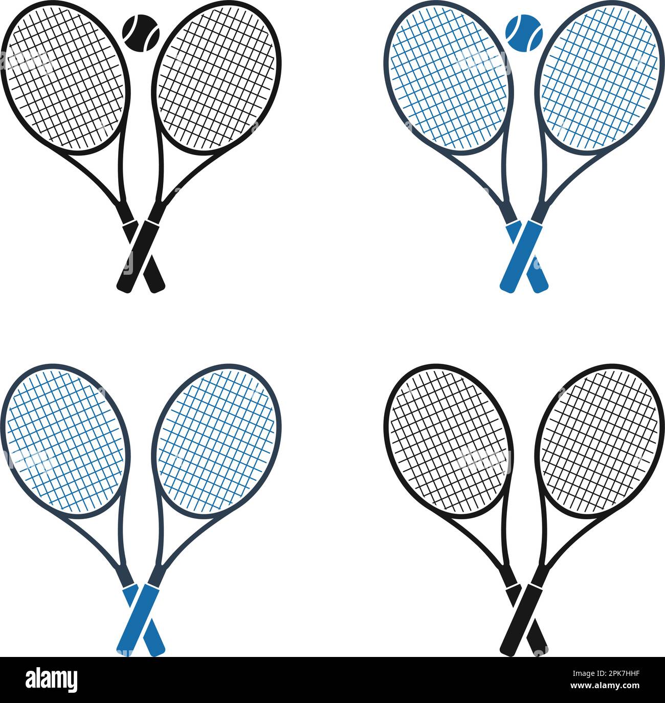 Tennis Racket and Ball Icon Set. Flat style vector EPS Stock Vector ...