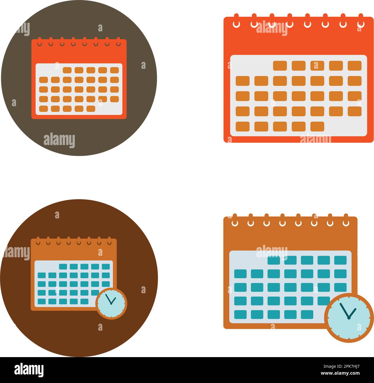 Calendar Icon Set. Flat style vector EPS Stock Vector Image & Art - Alamy