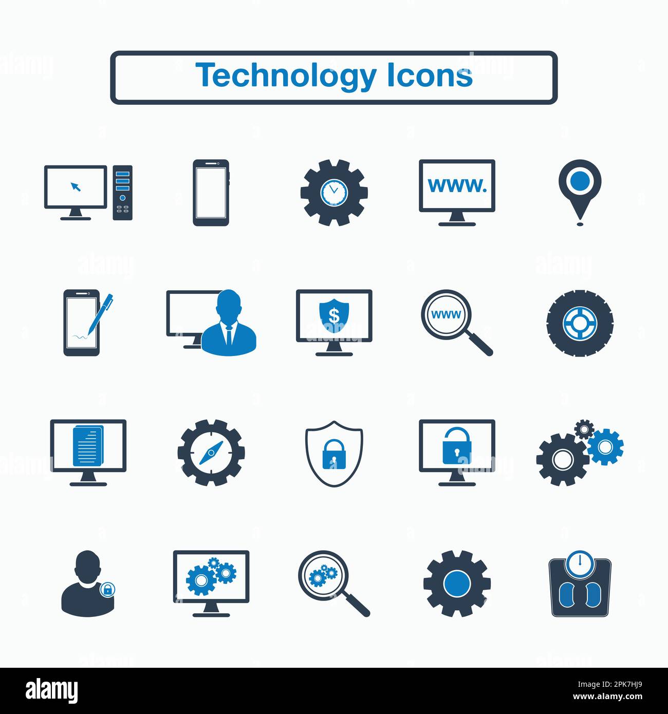 Technology icon set. Flat style vector EPS Stock Vector Image & Art - Alamy