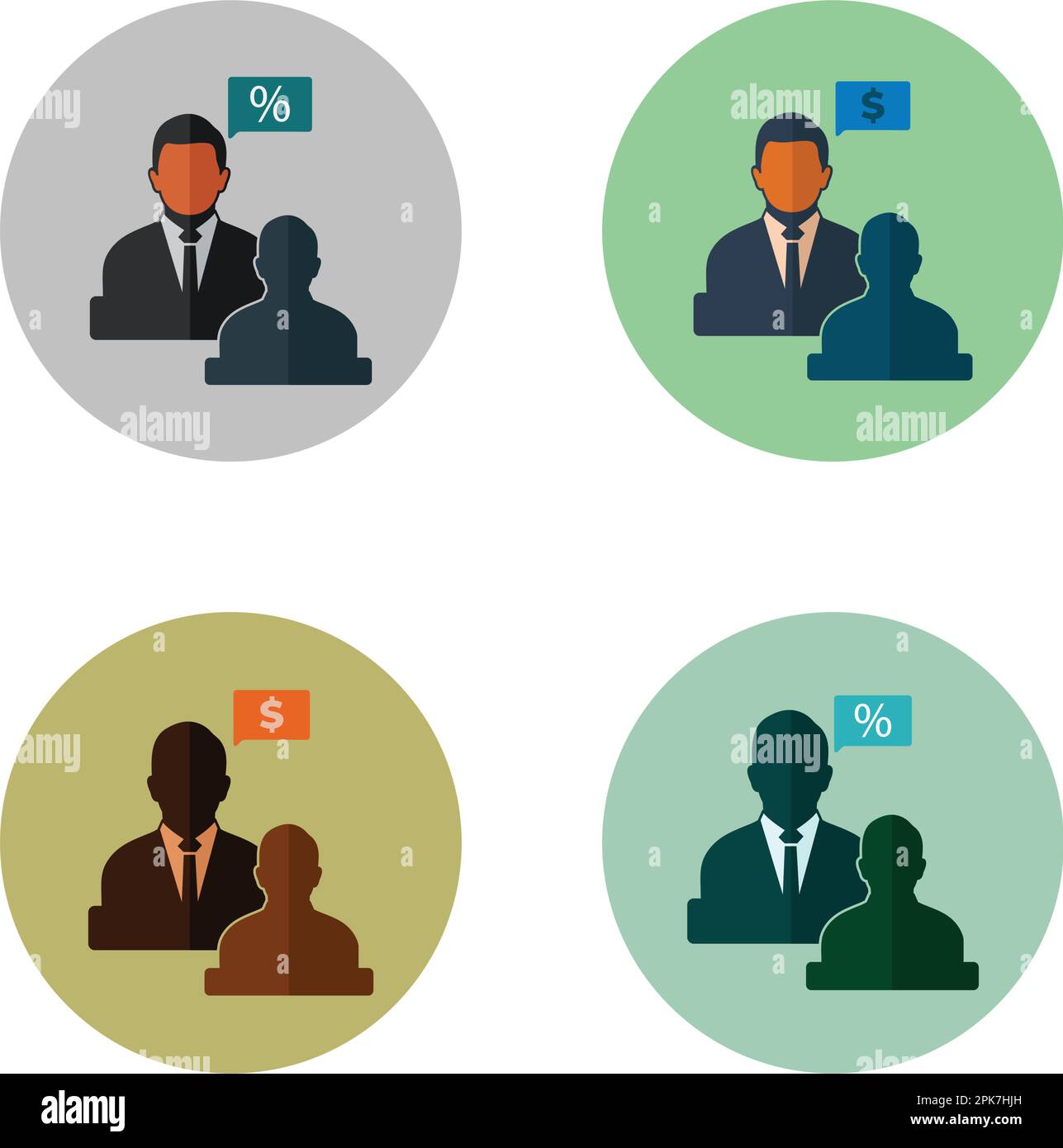 Business Adviser Icon Set. Button style vector EPS Stock Vector Image ...