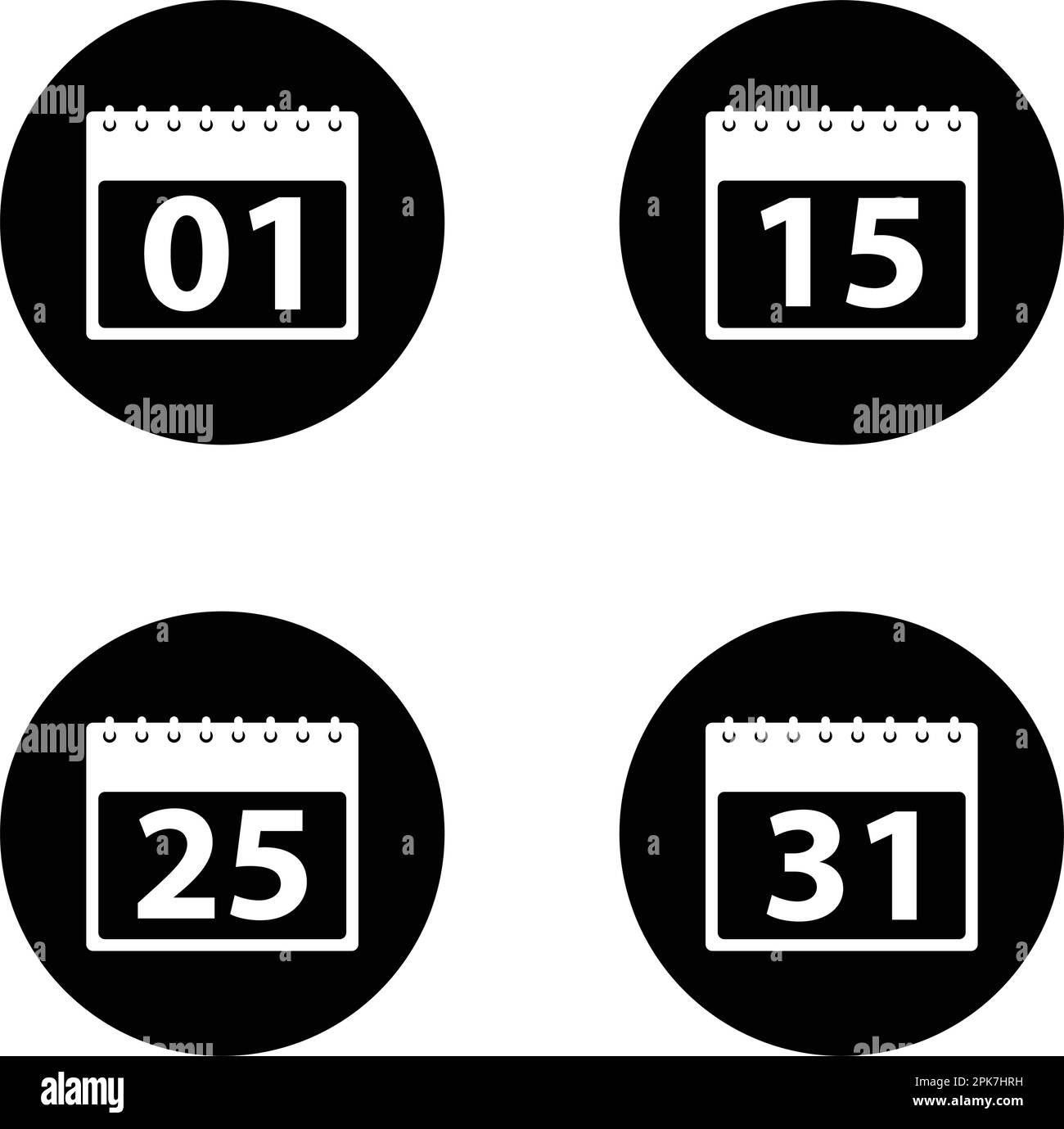 Calendar Icon set. Rounded button style vector EPS Stock Vector Image ...