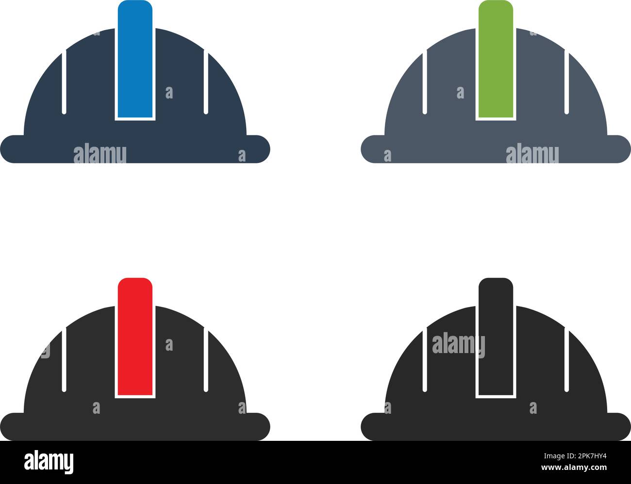 Worker Helmet Icon Set. Flat style vector EPS Stock Vector Image & Art ...