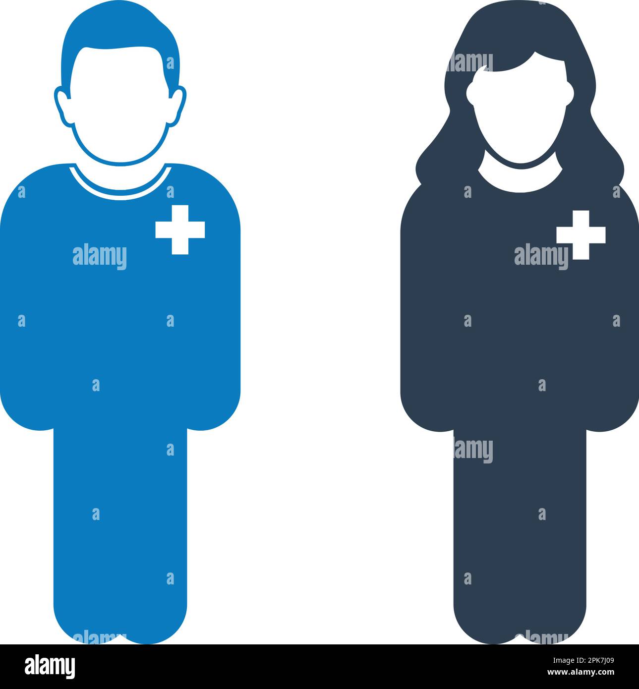 Standing Male and Female Patient Icon. Flat style vector EPS Stock ...