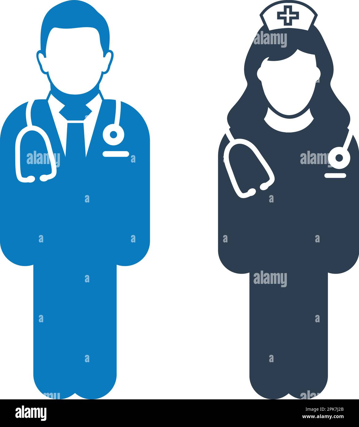 Standing Doctor and nurse icon. Flat style vector EPS Stock Vector ...