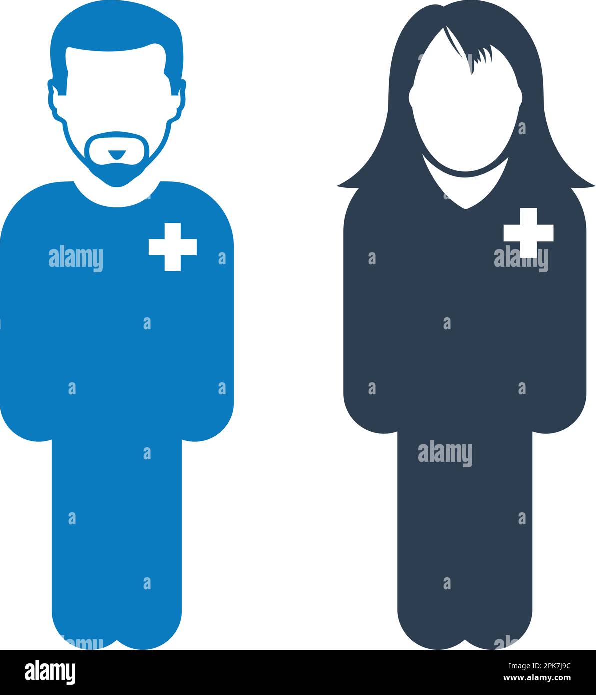 Standing Male and Female Patient Icon. Flat style vector EPS Stock ...