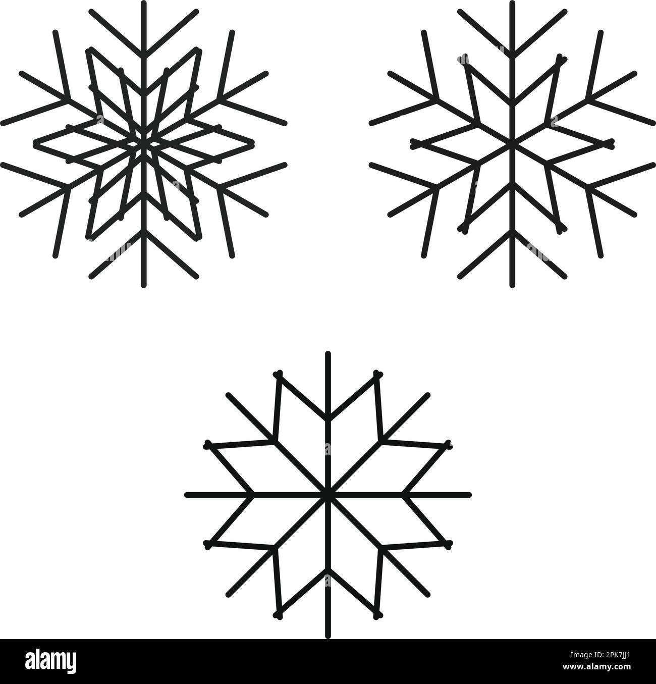 Snowflake icon set. Flat style vector EPS Stock Vector Image & Art - Alamy