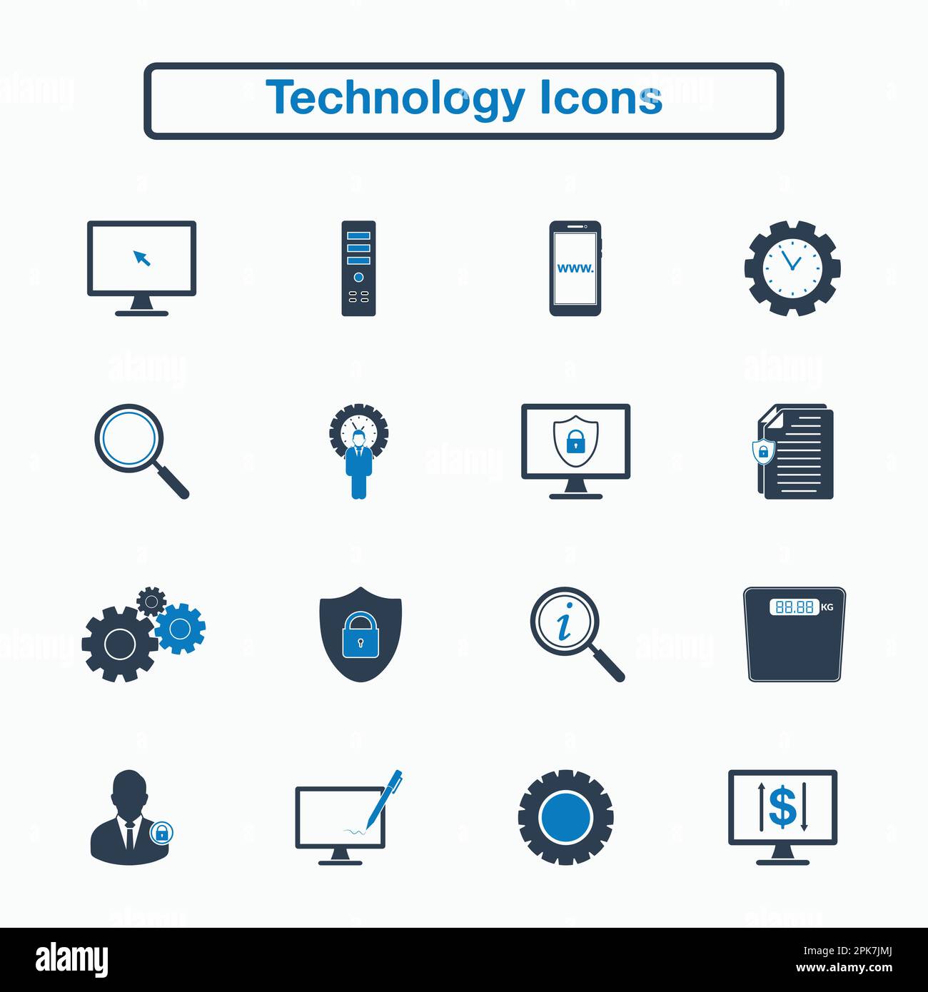 Technology icon set. Flat style vector EPS Stock Vector Image & Art - Alamy