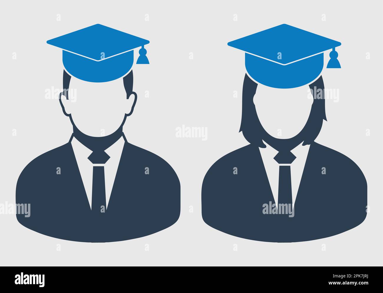 Graduate Student couple Icon. Male and Female symbol on gray background ...