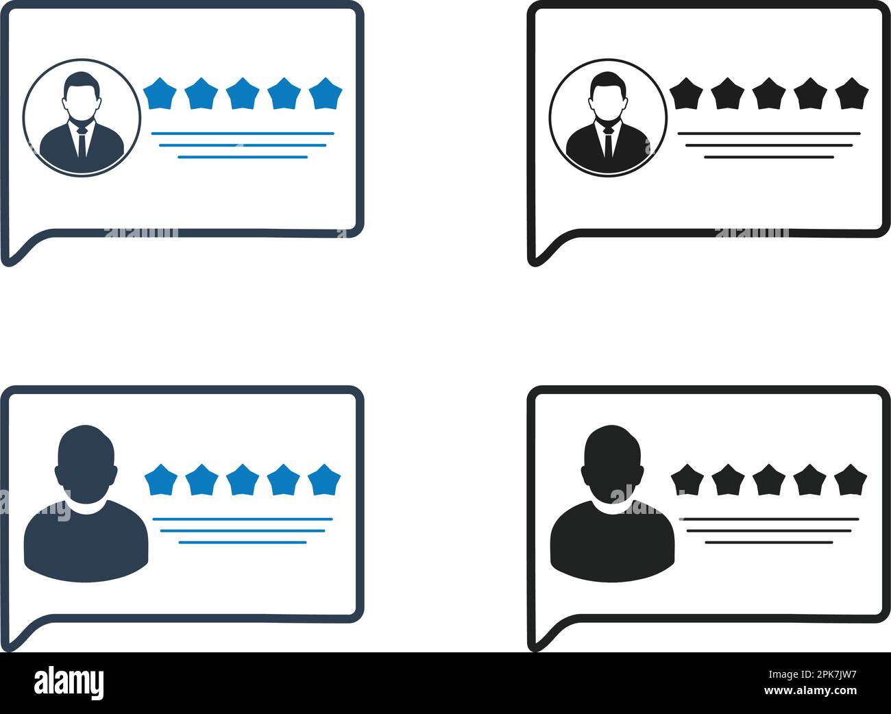 User Review Icon Set. Flat style vector EPS Stock Vector Image & Art ...