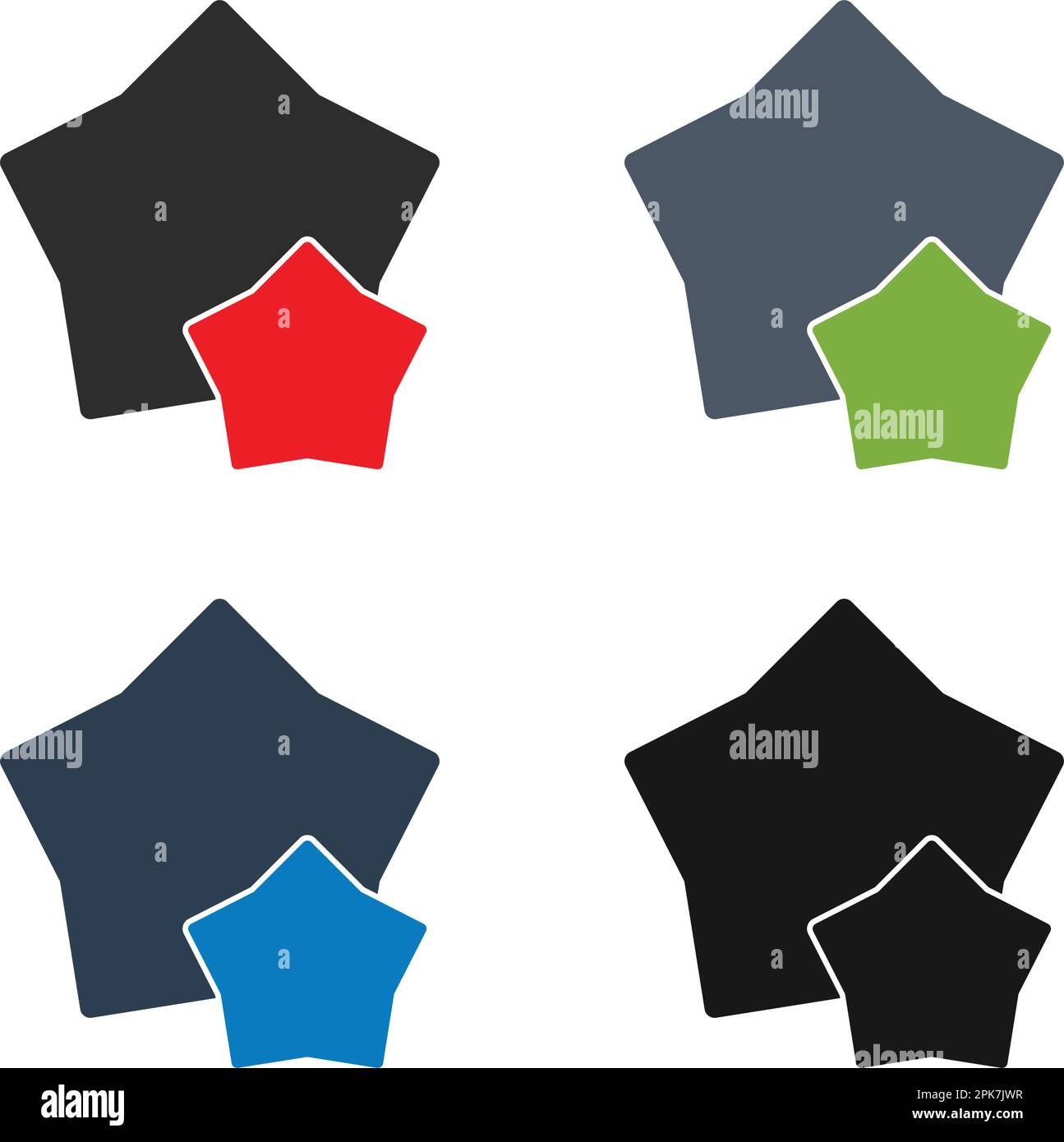 Star Icon Set. Flat style vector EPS Stock Vector Image & Art - Alamy