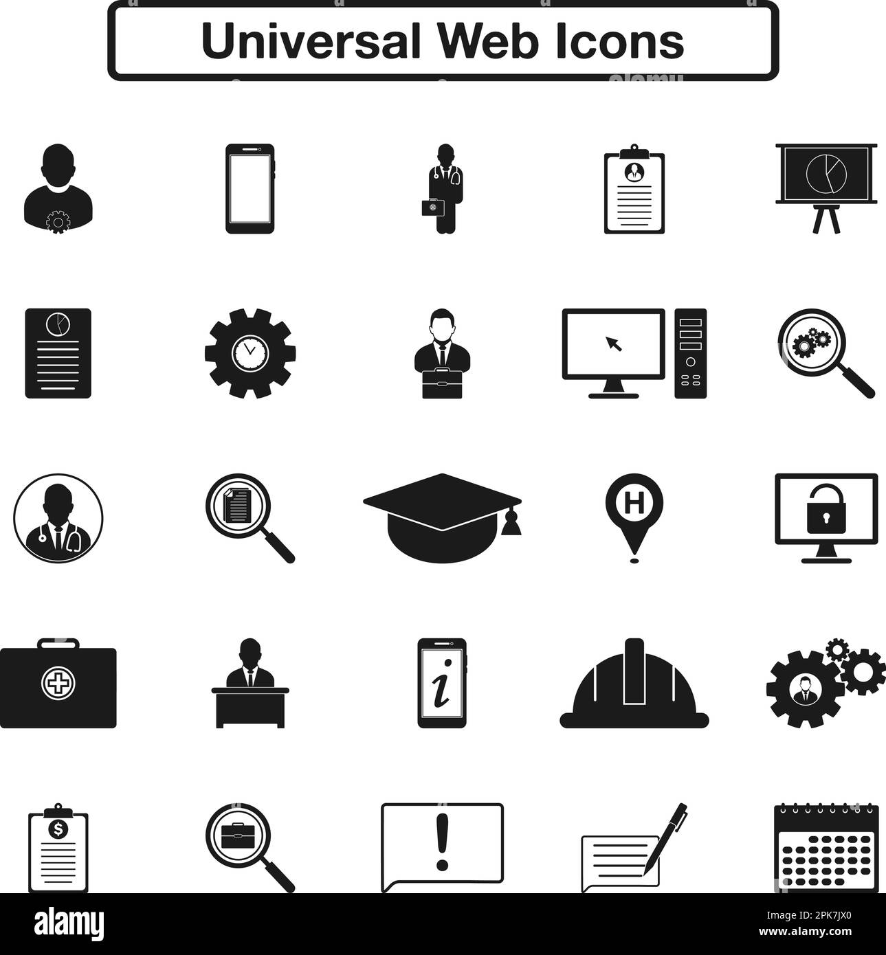 Universal Web Icon Set. Flat style vector EPS Stock Vector Image & Art ...