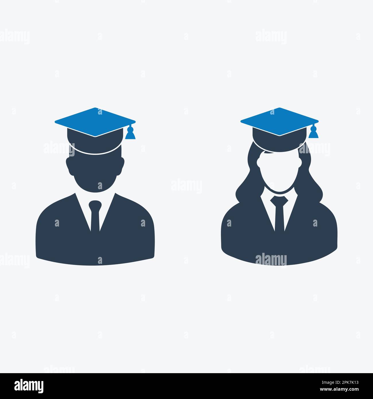 Male and Female Graduate Student Icon. Editable Vector EPS Symbol ...