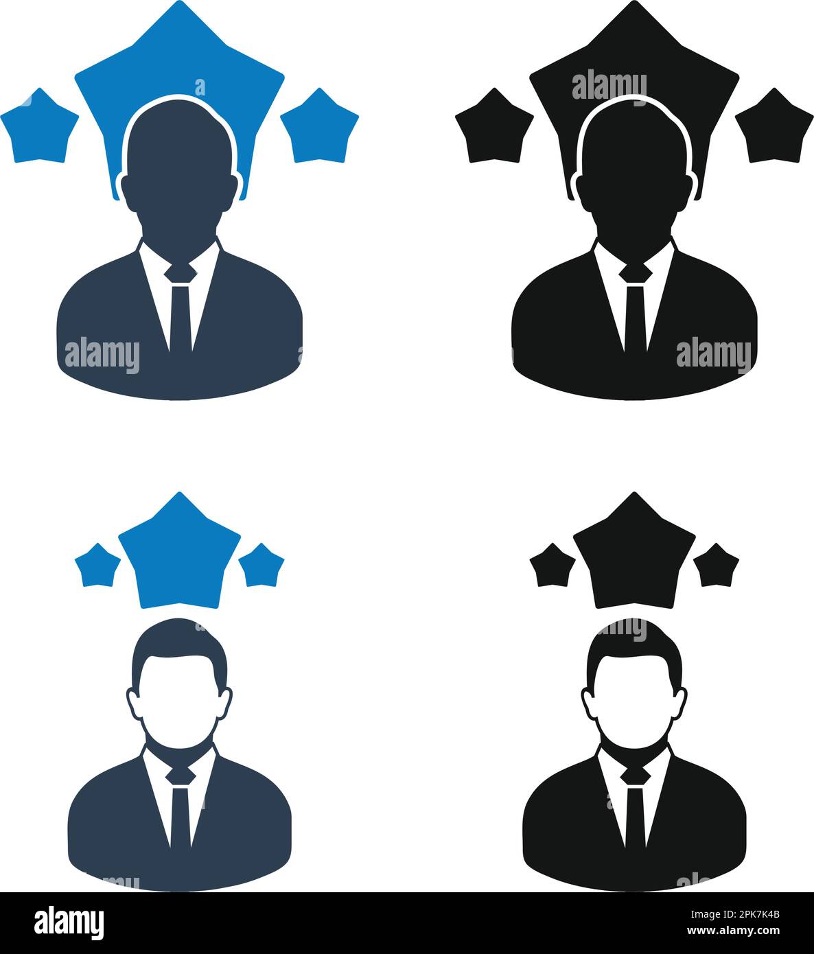 Successful Businessman Icon Set. Flat Style vector EPS Stock Vector ...