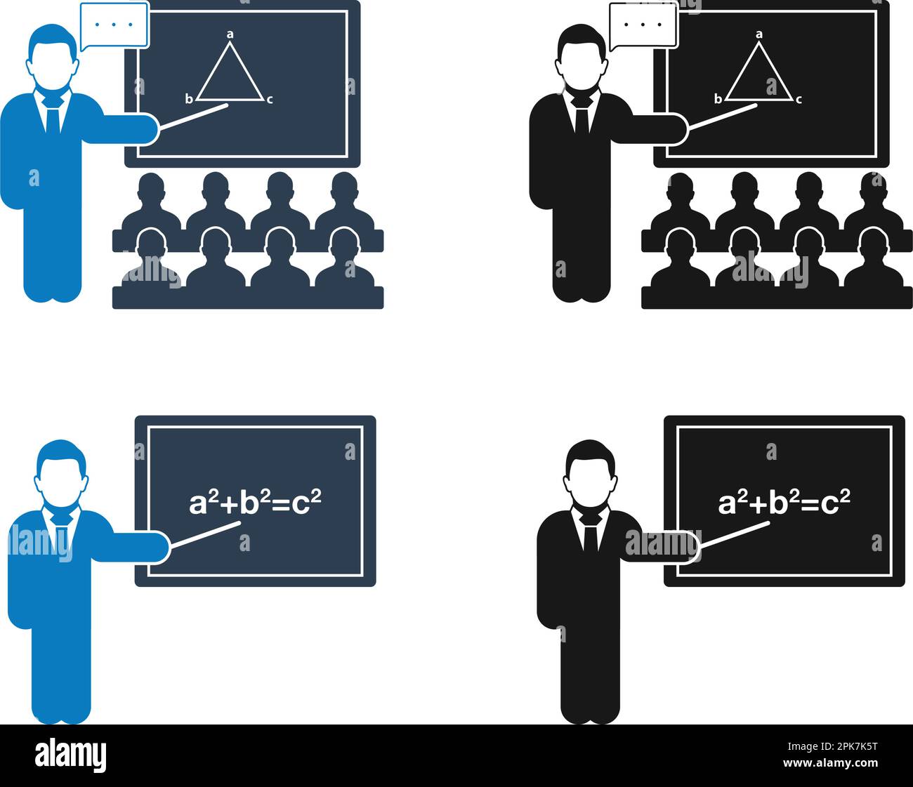 Teaching Icon set. Flat style vector EPS Stock Vector Image & Art - Alamy