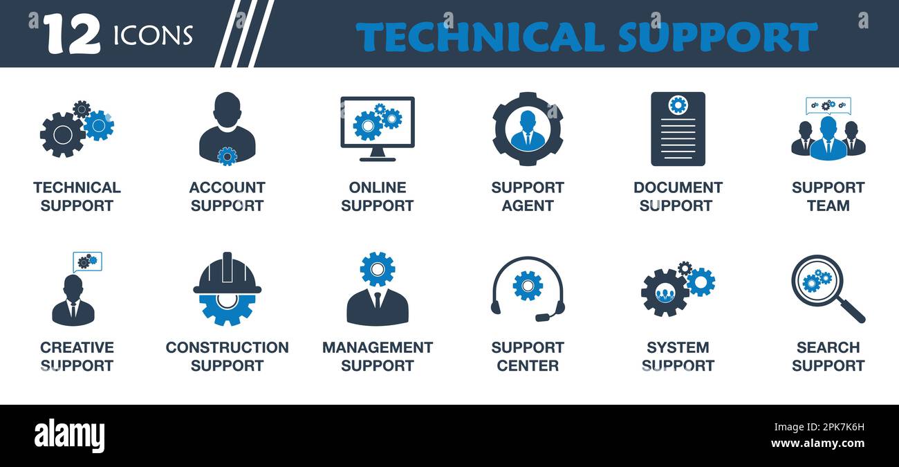 Technical Support Icon Set. Collection of Technology, Account, Online ...