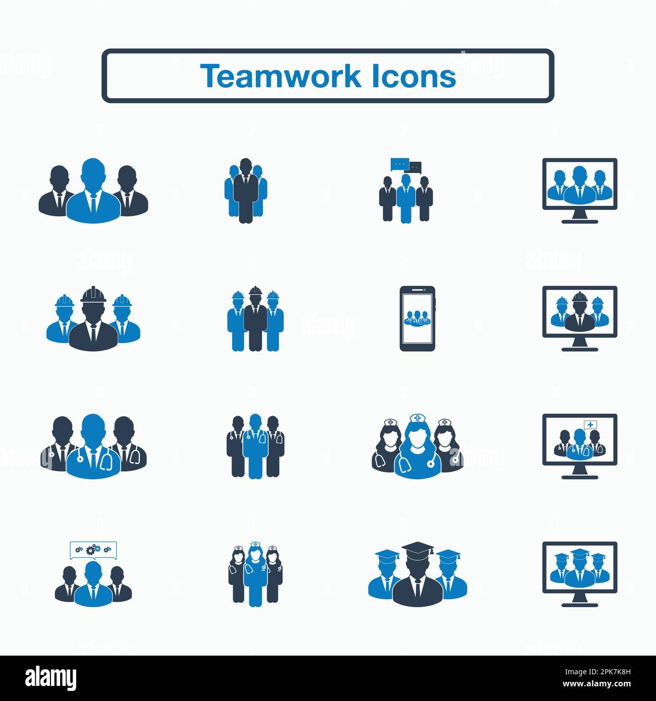 Teamwork Icon set. Flat style vector EPS Stock Vector Image & Art - Alamy