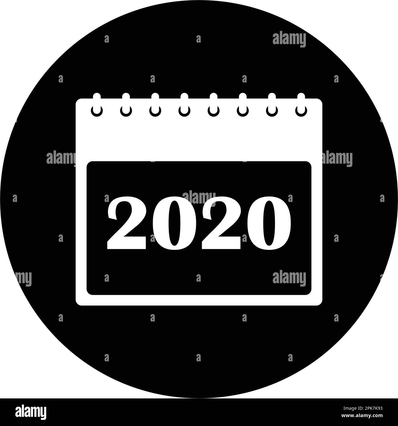 2020 Calendar Icon. Rounded button style vector EPS Stock Vector Image ...