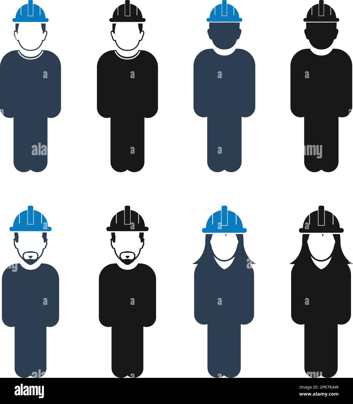 Worker Icon Set. Flat style vector EPS Stock Vector Image & Art - Alamy
