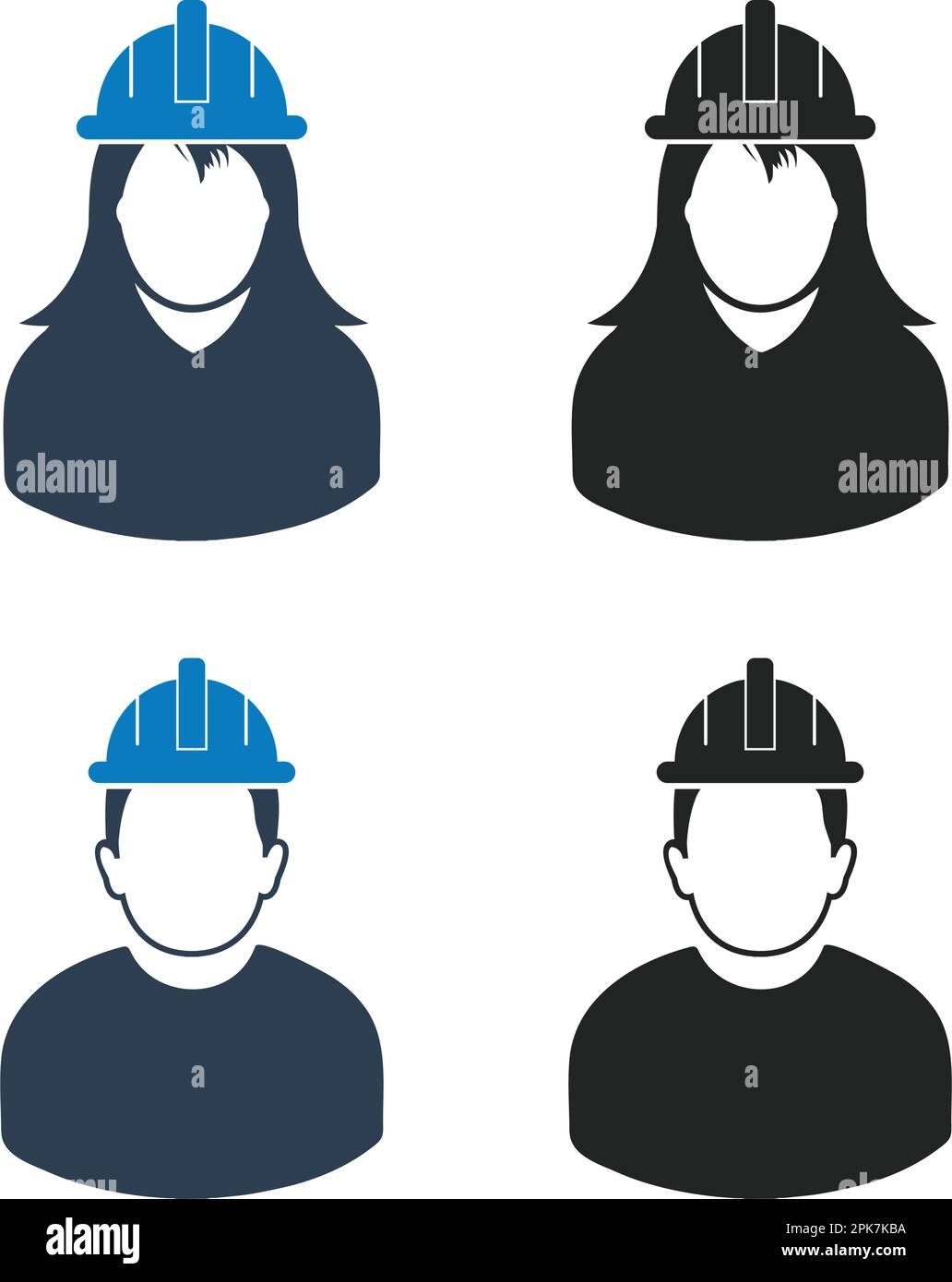 Worker Icon Set. Flat style vector EPS Stock Vector Image & Art - Alamy