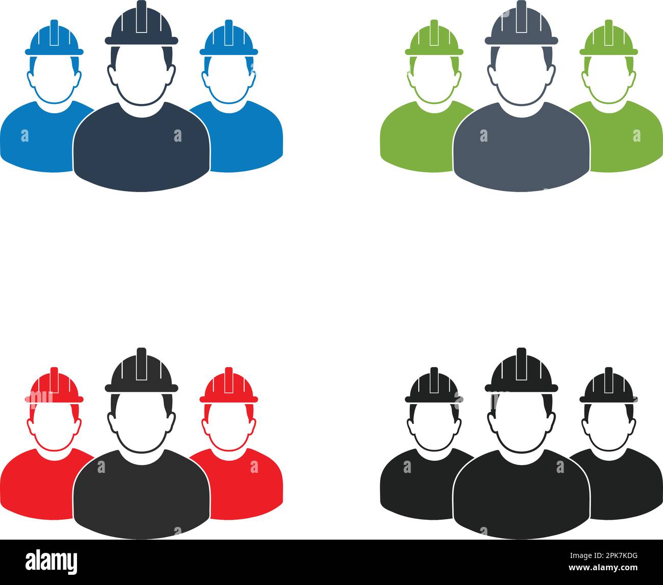 Worker team Icon Set. Flat style vector EPS Stock Vector Image & Art ...