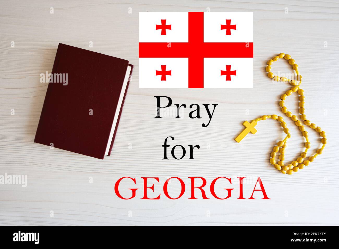 Pray for Georgia. Rosary and Holy Bible background Stock Photo - Alamy