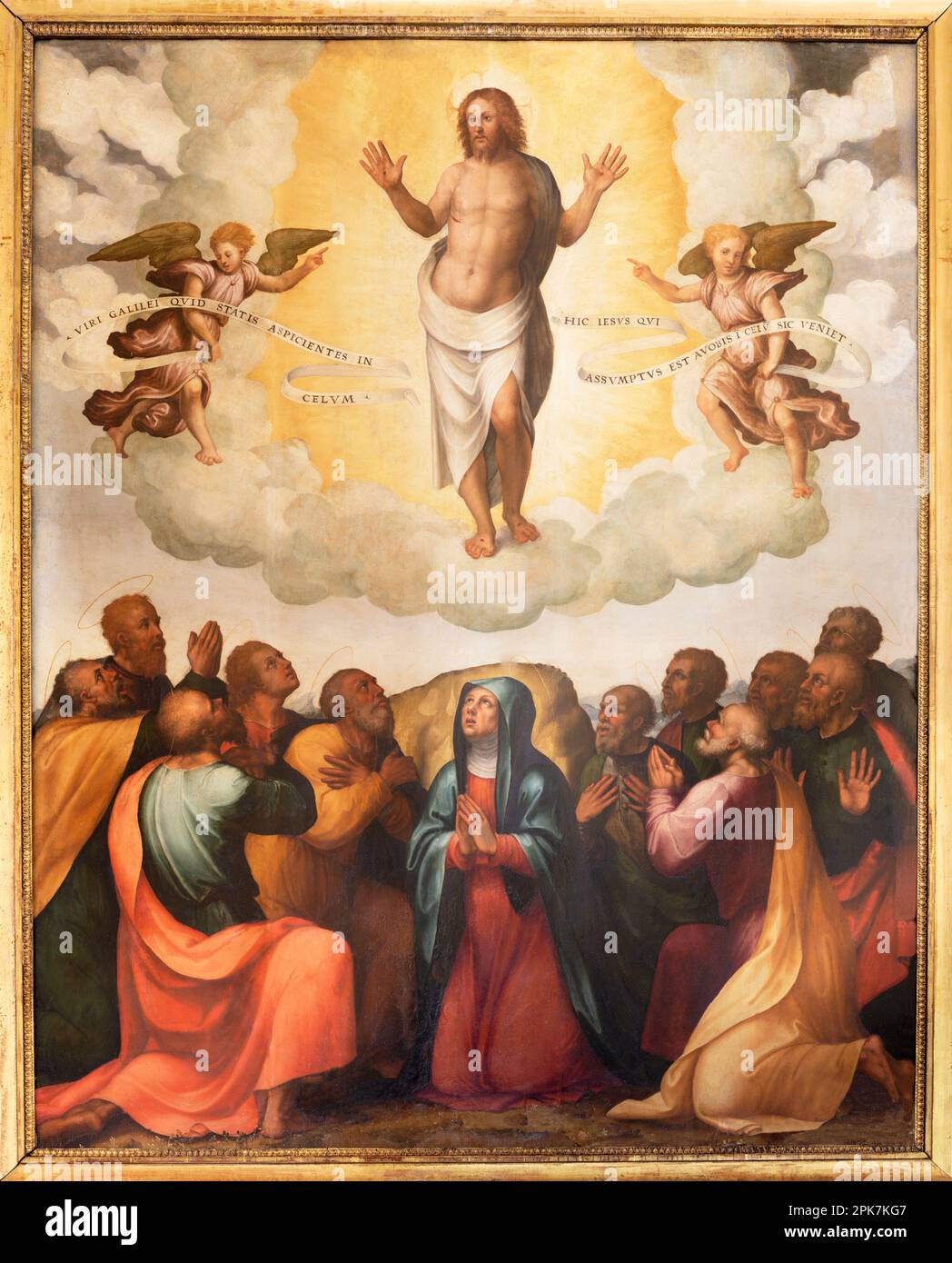GENOVA, ITALY - MARCH 7, 2023: The painting of Ascension of the Lord in the church Chiesa di ...