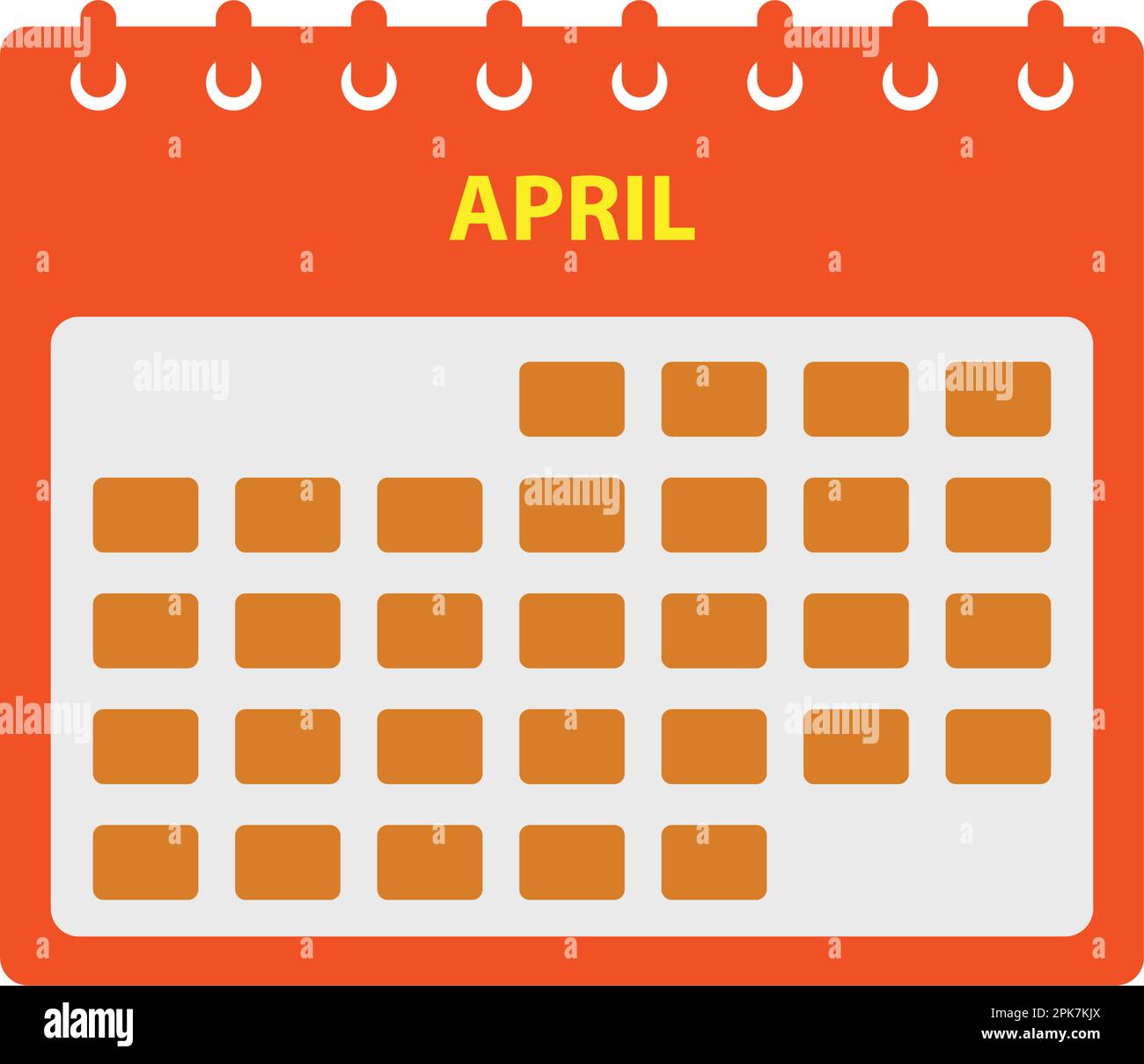April Calendar Icon Set. Flat style vector EPS Stock Vector Image & Art ...