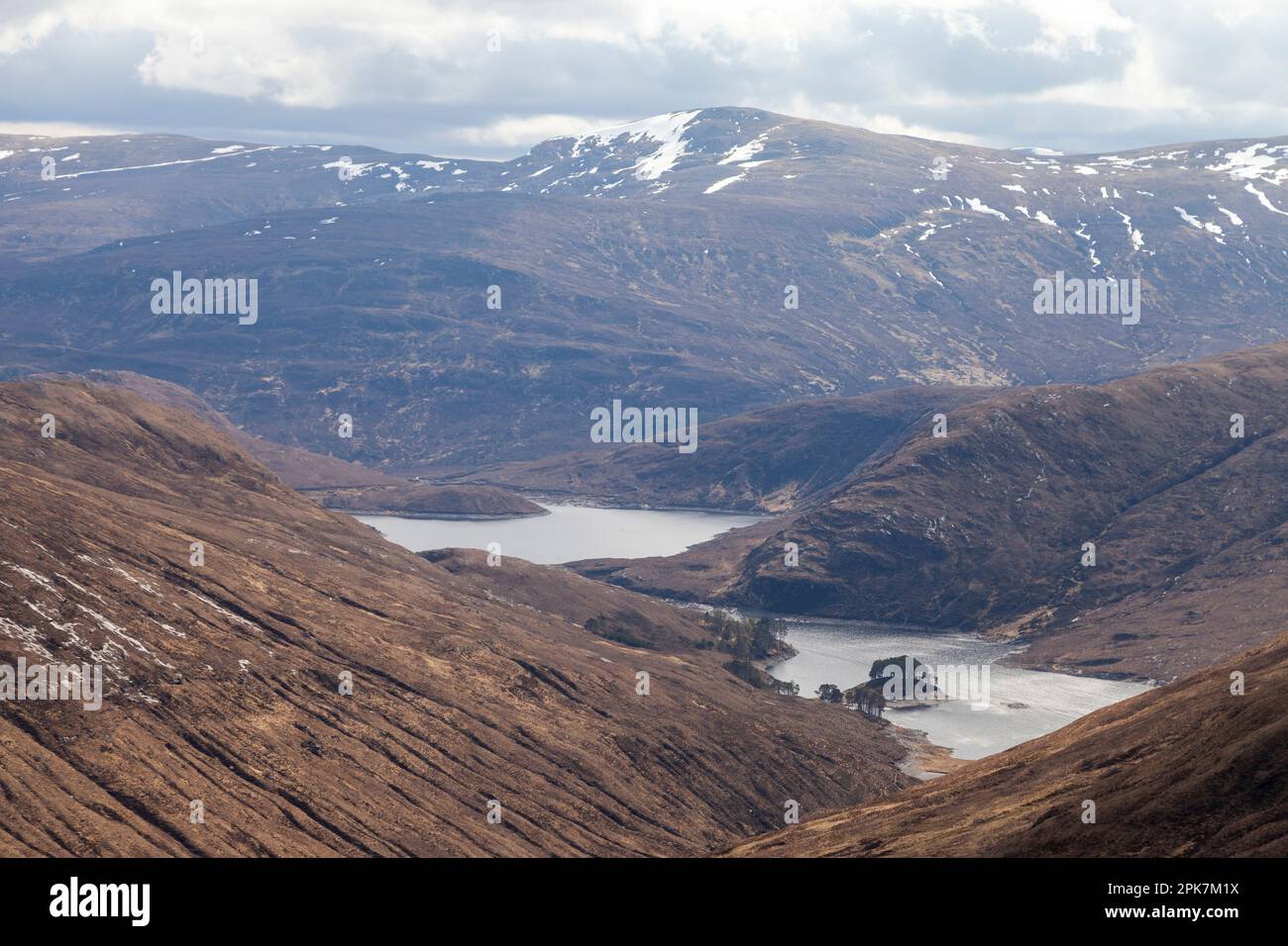 Loch Monar seen from the approach to the Corbett An Sidhean Stock Photo ...