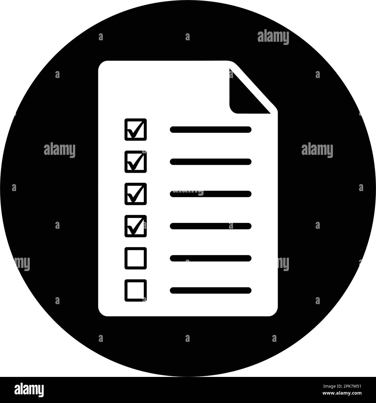 Checklist Icon. Rounded Button Style vector EPS Stock Vector Image & Art - Alamy