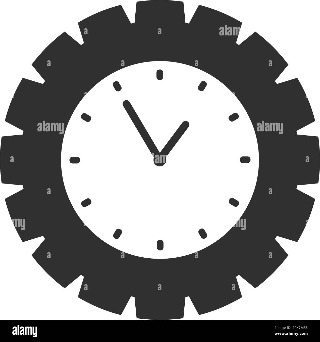 Time Icon with Clock and gear symbol. Flat style vector EPS Stock ...