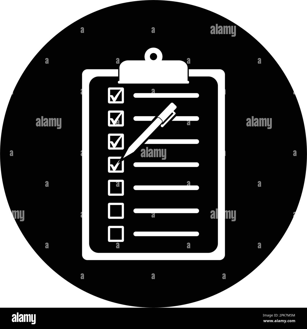Checklist Icon. Rounded Button Style vector EPS Stock Vector Image & Art - Alamy