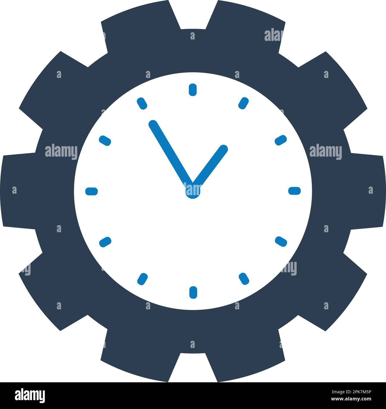 Time Icon with Clock and gear symbol. Flat style vector EPS Stock ...