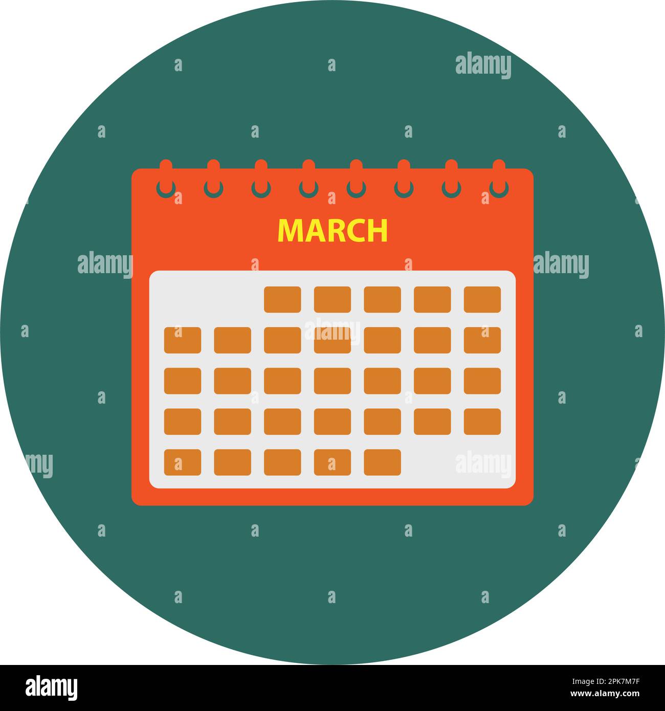 March Calendar Icon. Button style vector EPS Stock Vector Image & Art ...
