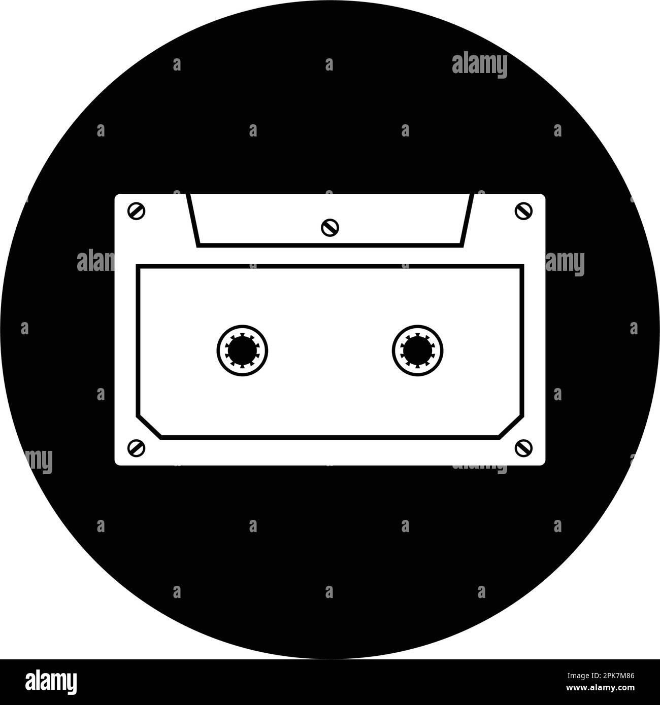 Old cassette rounded icon. Editable Vector Symbol Illustration Stock ...