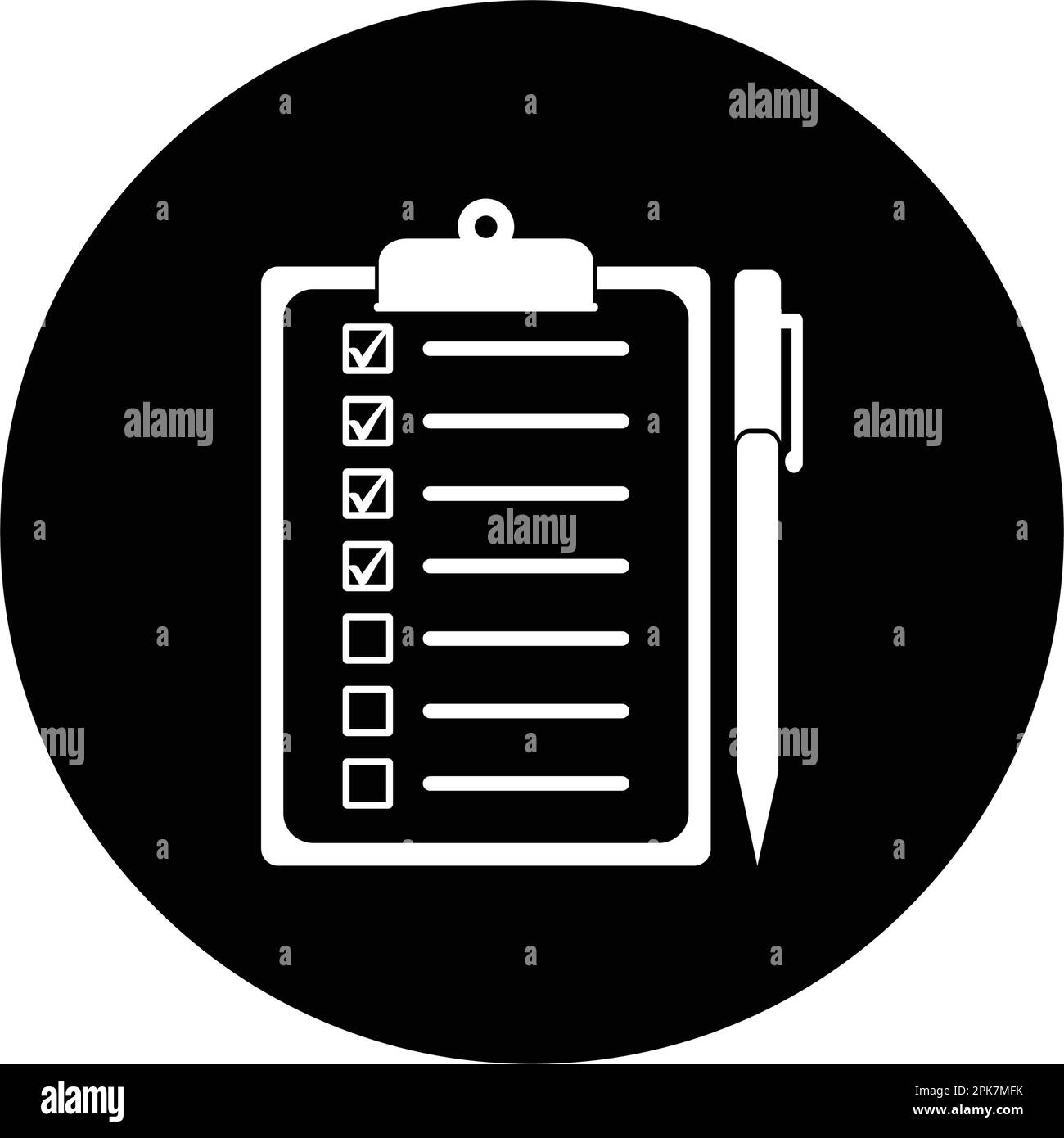 Checklist Icon. Rounded Button Style vector EPS Stock Vector Image ...