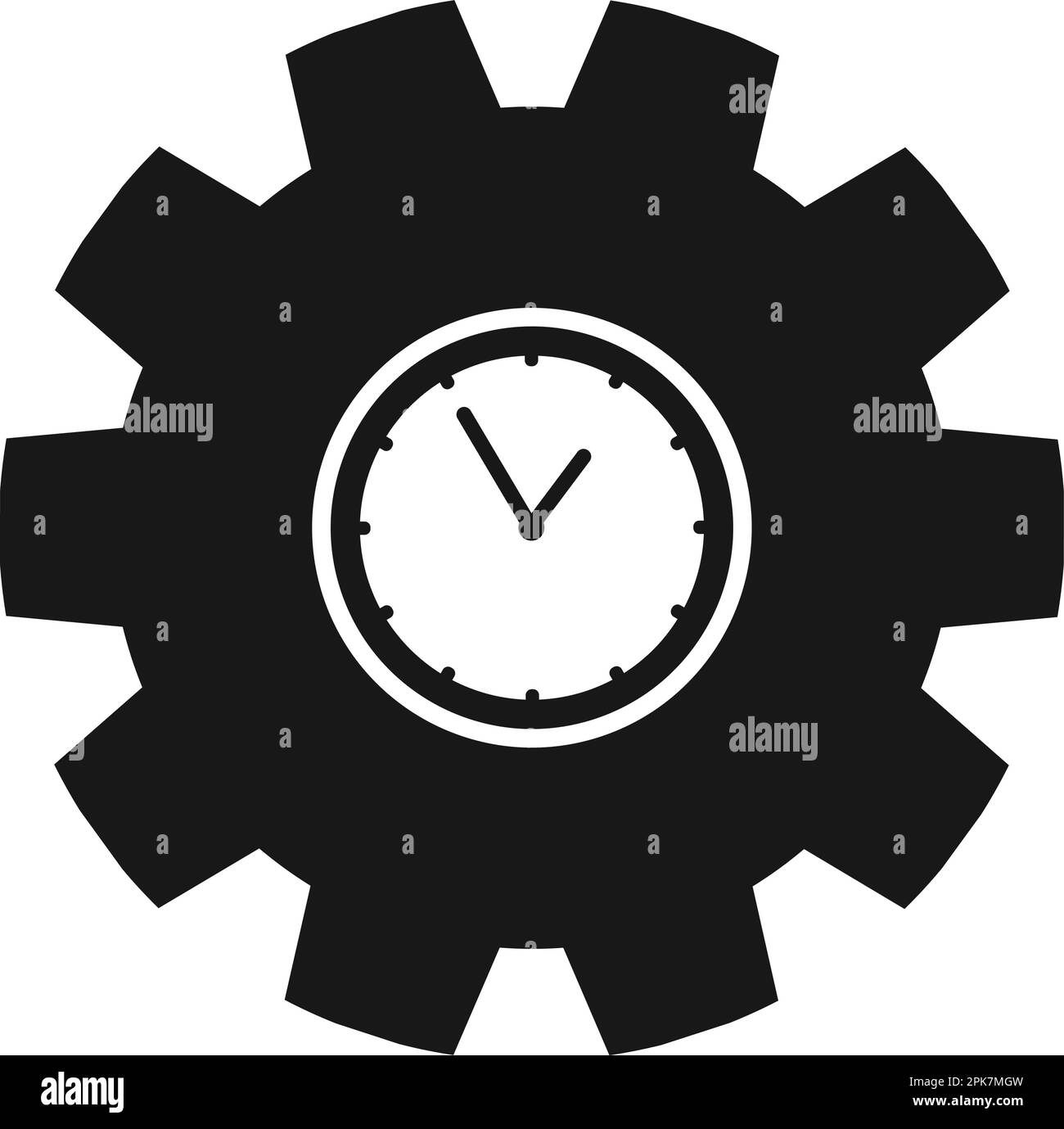 Clock Icon with gear symbol. Flat style vector EPS Stock Vector Image ...
