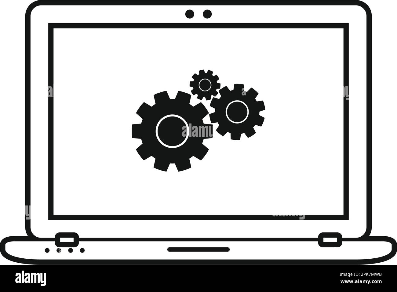 Computer settings line icon. Flat style vector EPS Stock Vector Image ...