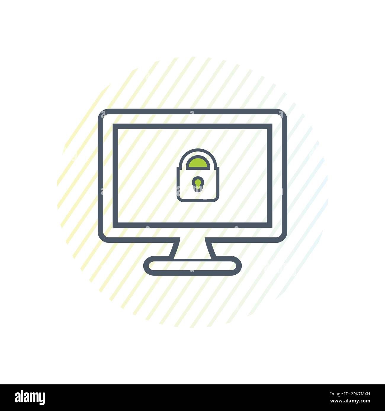 Computer and Cyber Security Icon. Editable Vector EPS Symbol ...