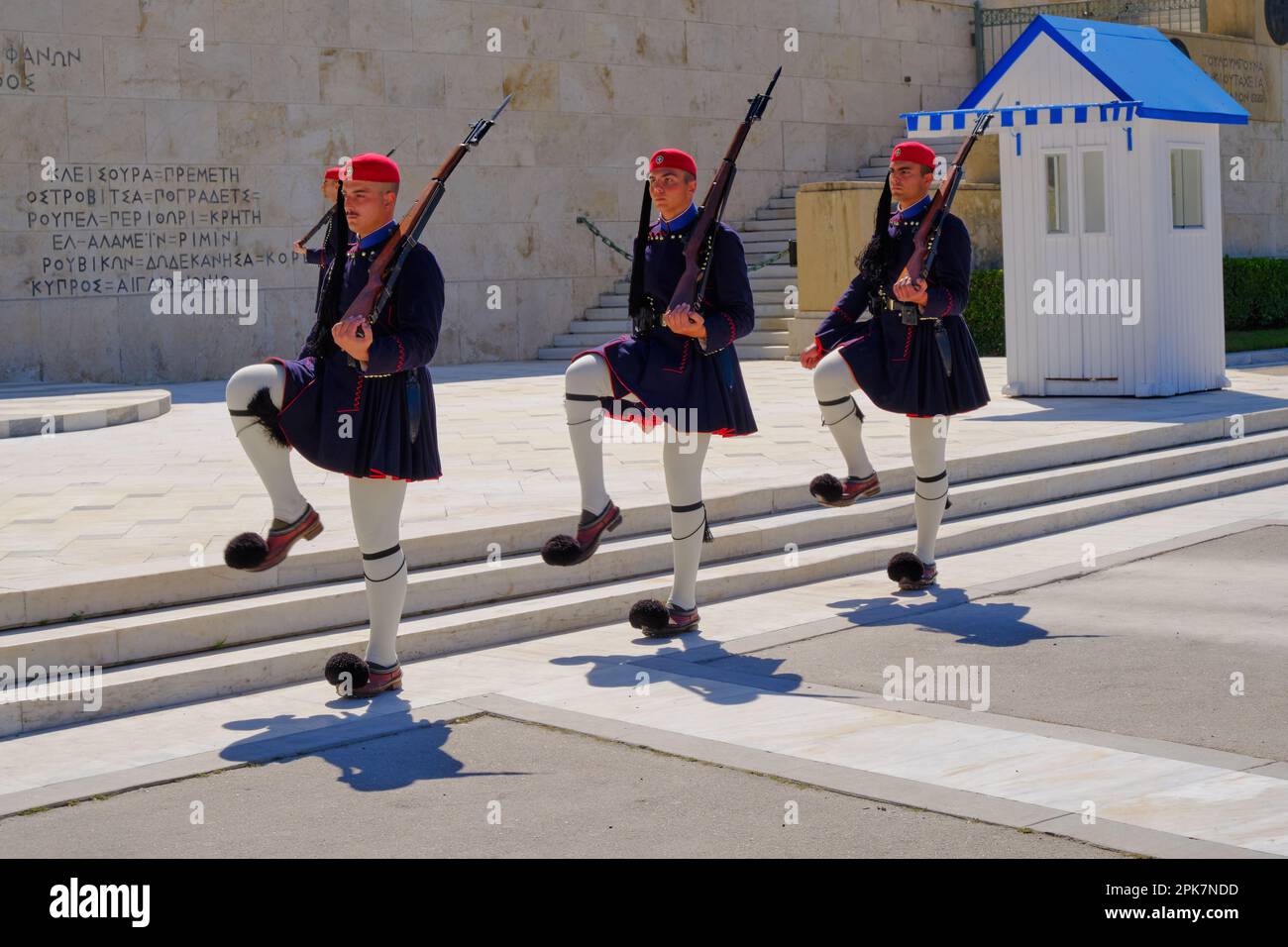 Presidential Guards perforing ceremonial changing in front of the Tomb ...